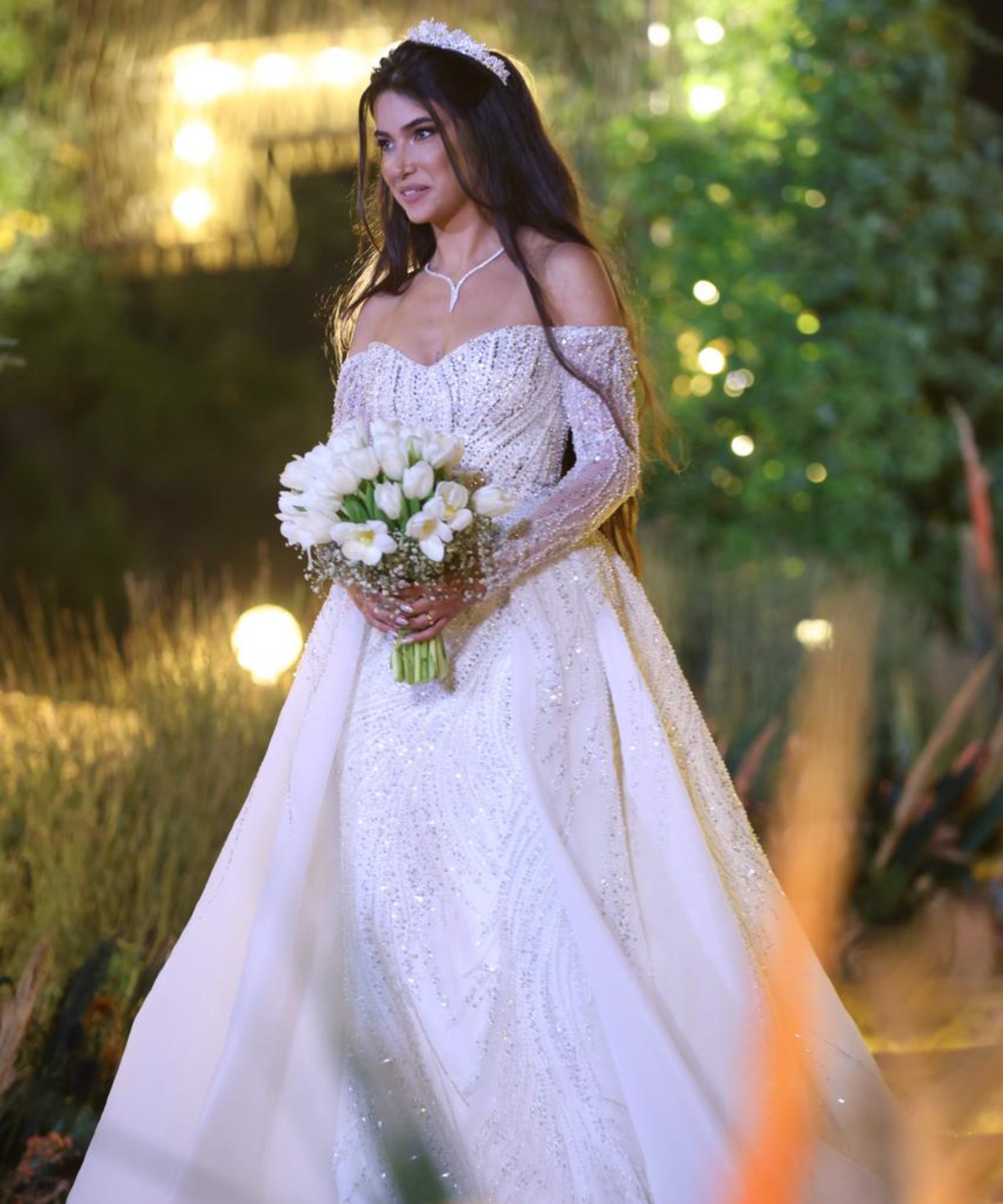 Rent ADEN Off Shoulder Fitted Bridal Dress in Dubai - Designer 24