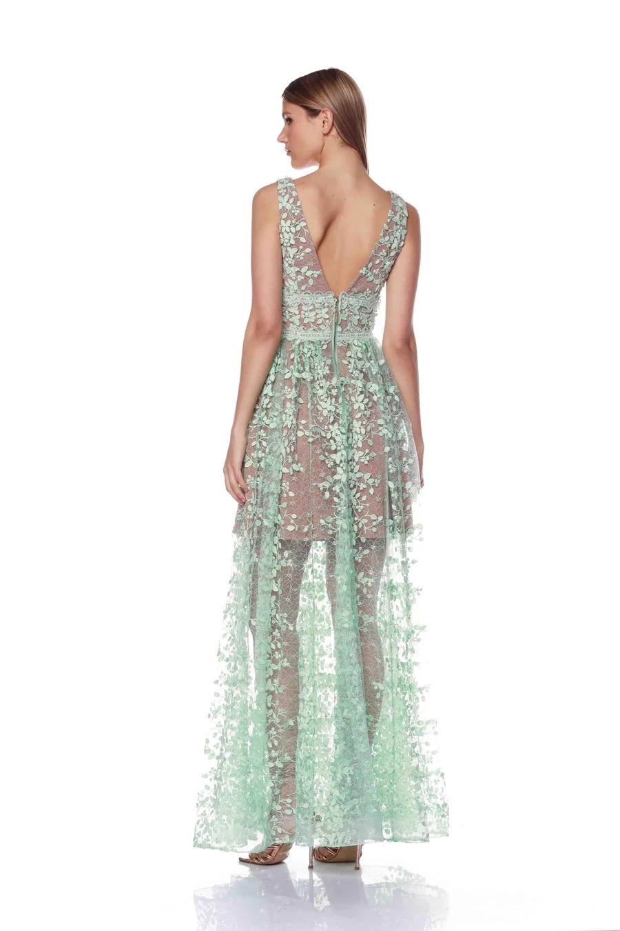 Rent BRONX & BANCO Sleeveless Plunge Lace Dress in Dubai - Designer 24 Rent BRONX & BANCO Sleeveless Plunge Lace Dress in Dubai - Designer 24