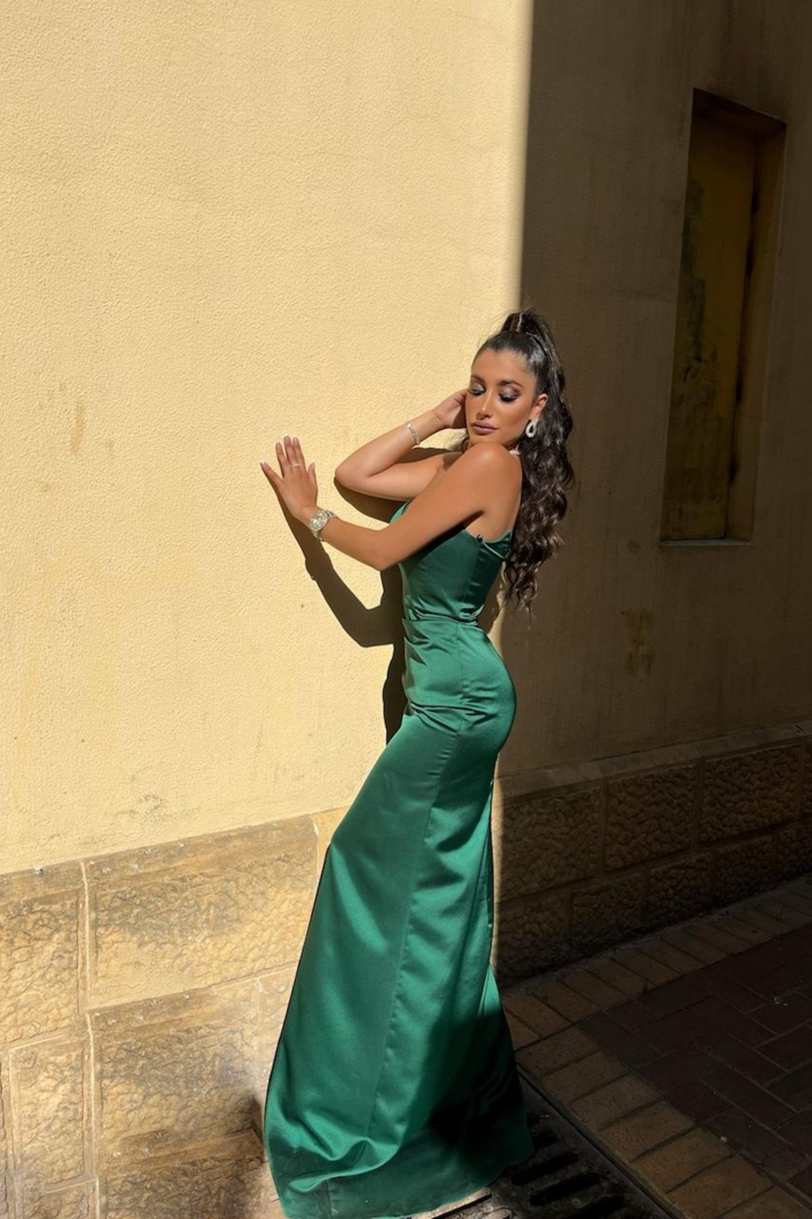 Rent CATWALK COUTURE Fitted Strapless Satin Dress in Dubai - Designer 24