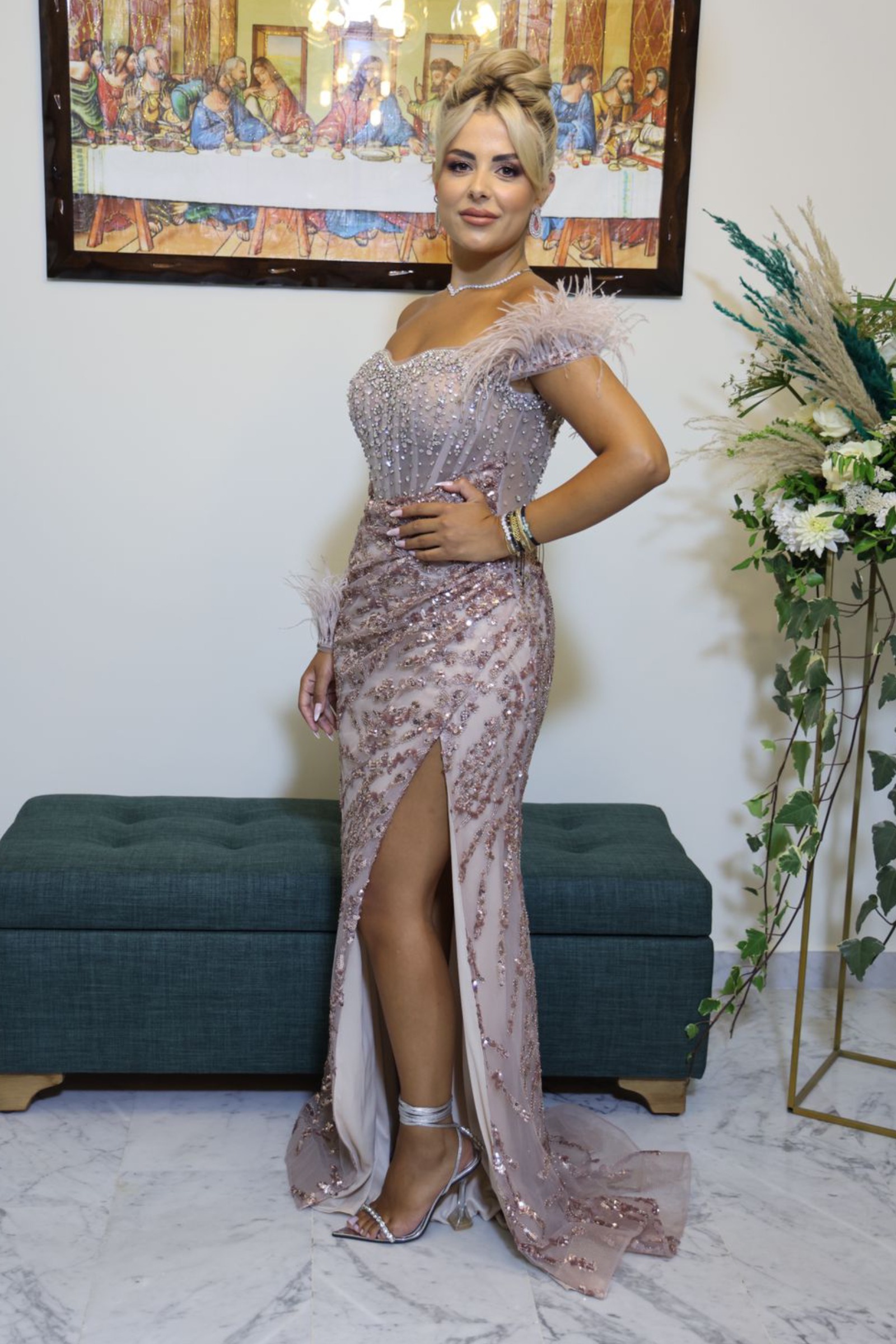 Rent CATWALK COUTURE Embellished Mermaid Long Dress in Dubai - Designer 24