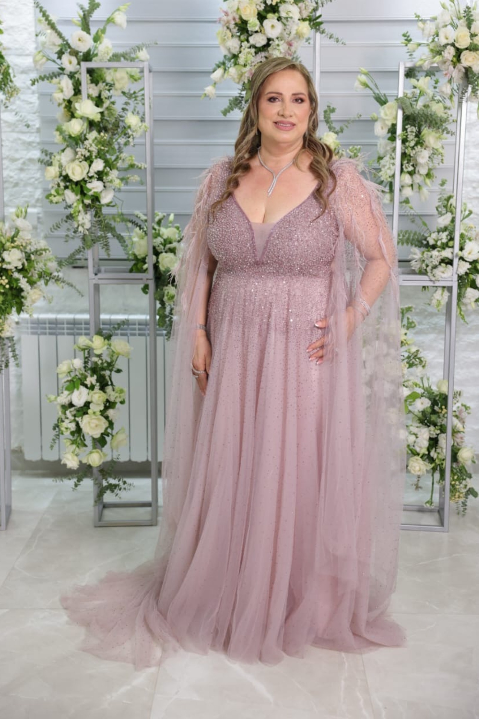 Rent CATWALK COUTURE Flowy Feathers Long Dress in Dubai - Designer 24