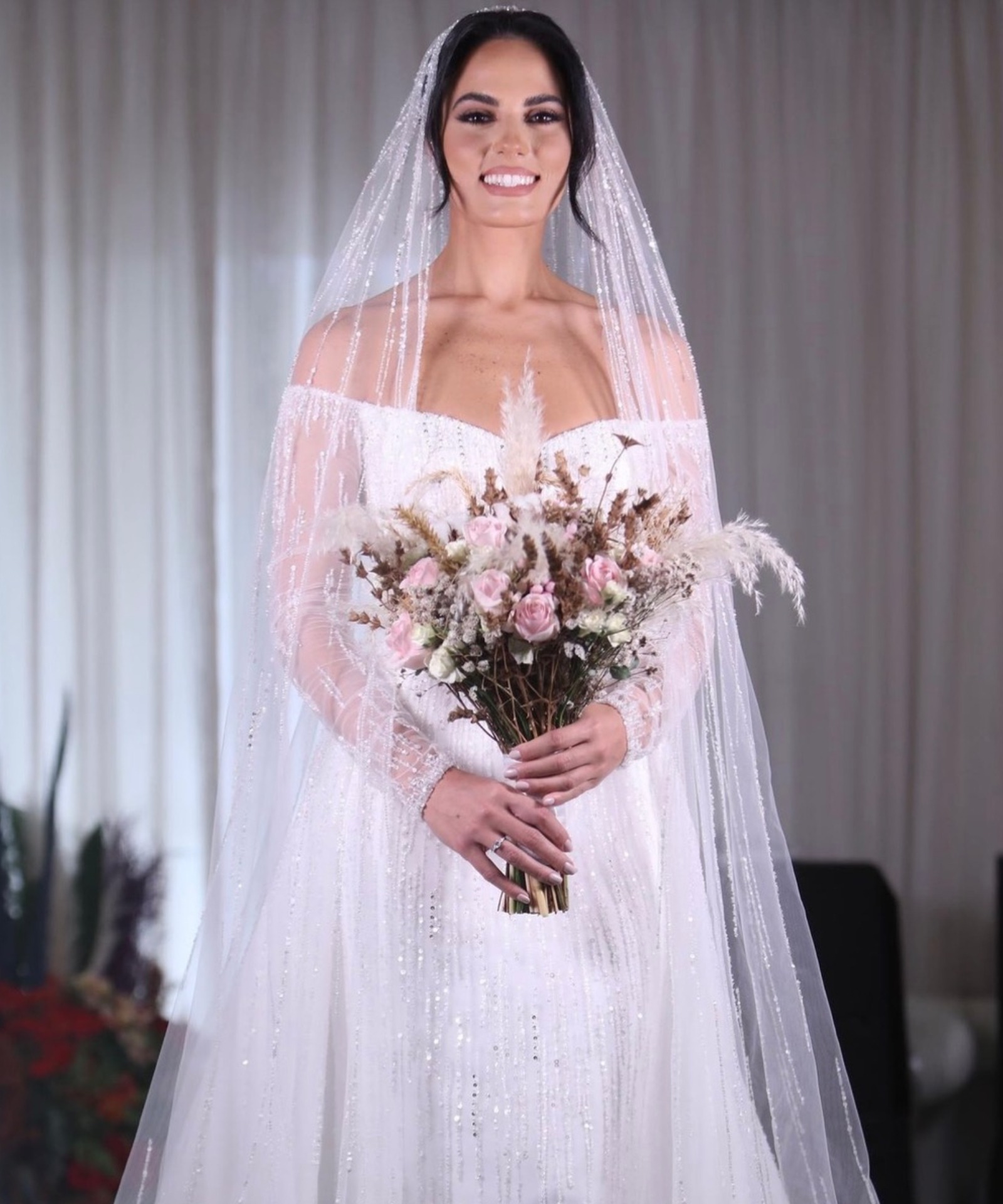 Rent GEORGES CHIDIAC Off Shoulder Long Sleeve Gown in Dubai - Designer 24