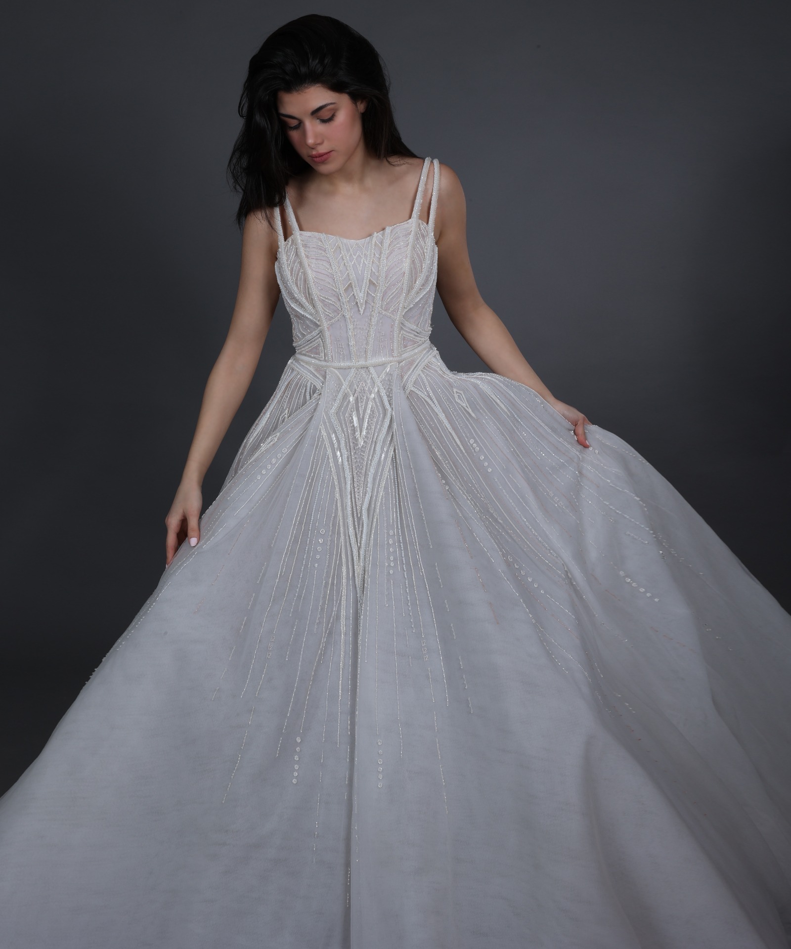 Rent HASS IDRISS Cape Embellished Bridal Gown in Dubai - Designer 24