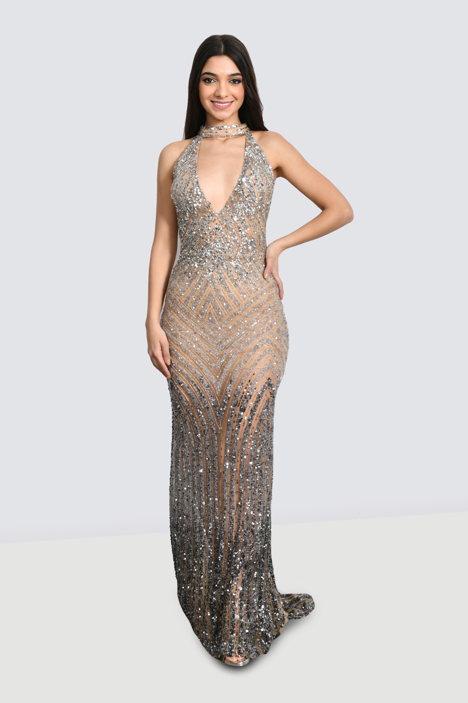 Rent LAMIA ABINADER Sleeveless two tone color dress in Lebanon ...