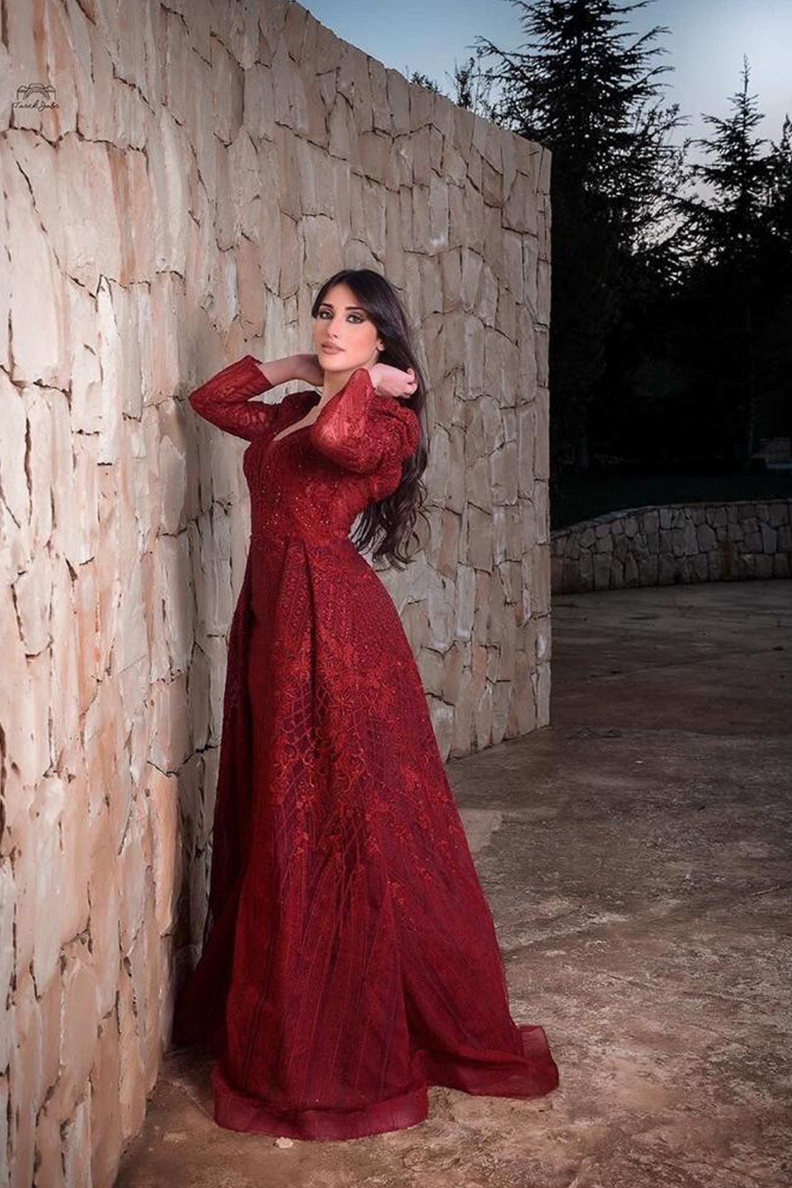 Rent LINA KHALED Embellished Long Sleeve Dress in Lebanon - Designer 24