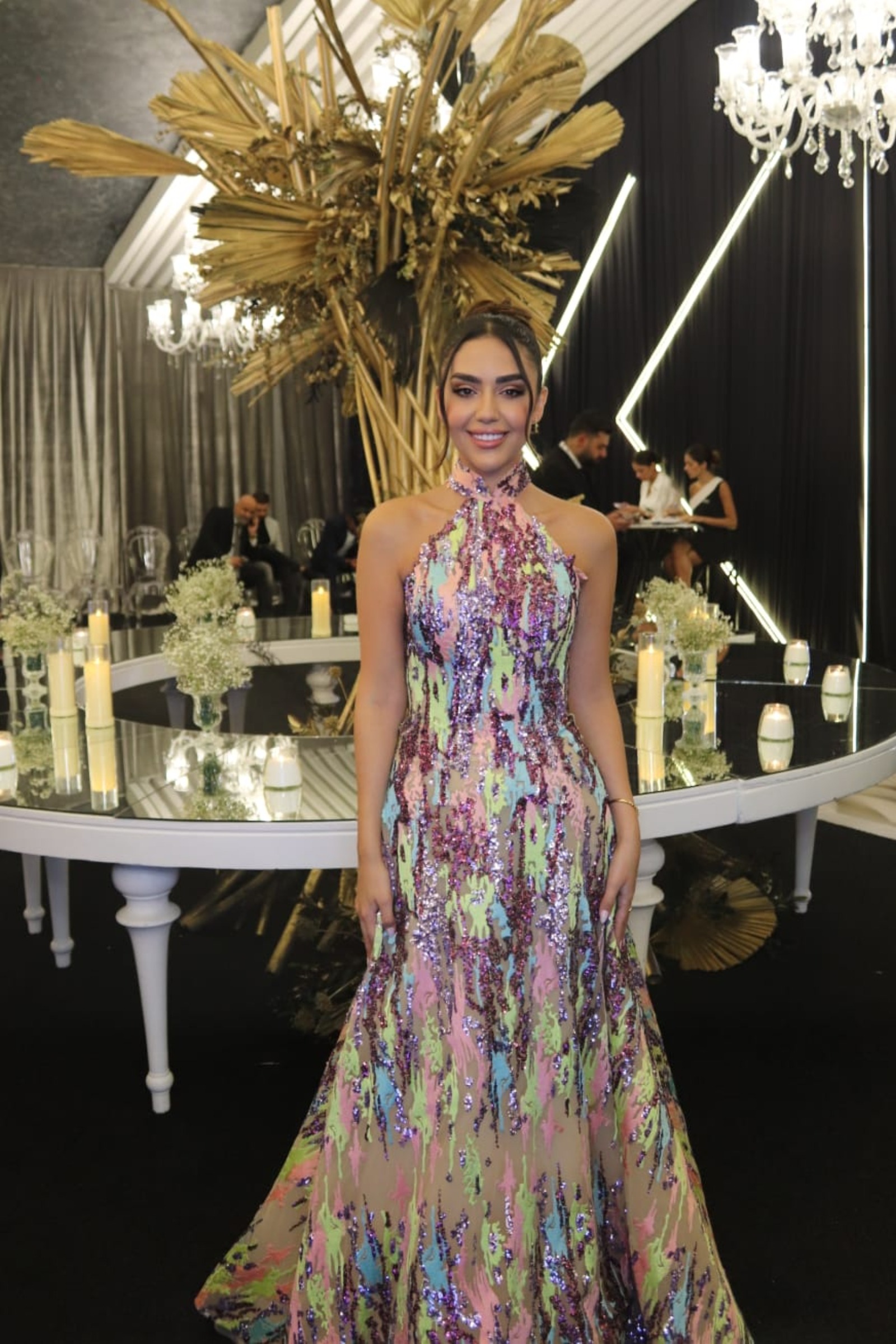 Rent MISSAKI COUTURE Flowy Halter Neck Dress in Dubai - Designer 24