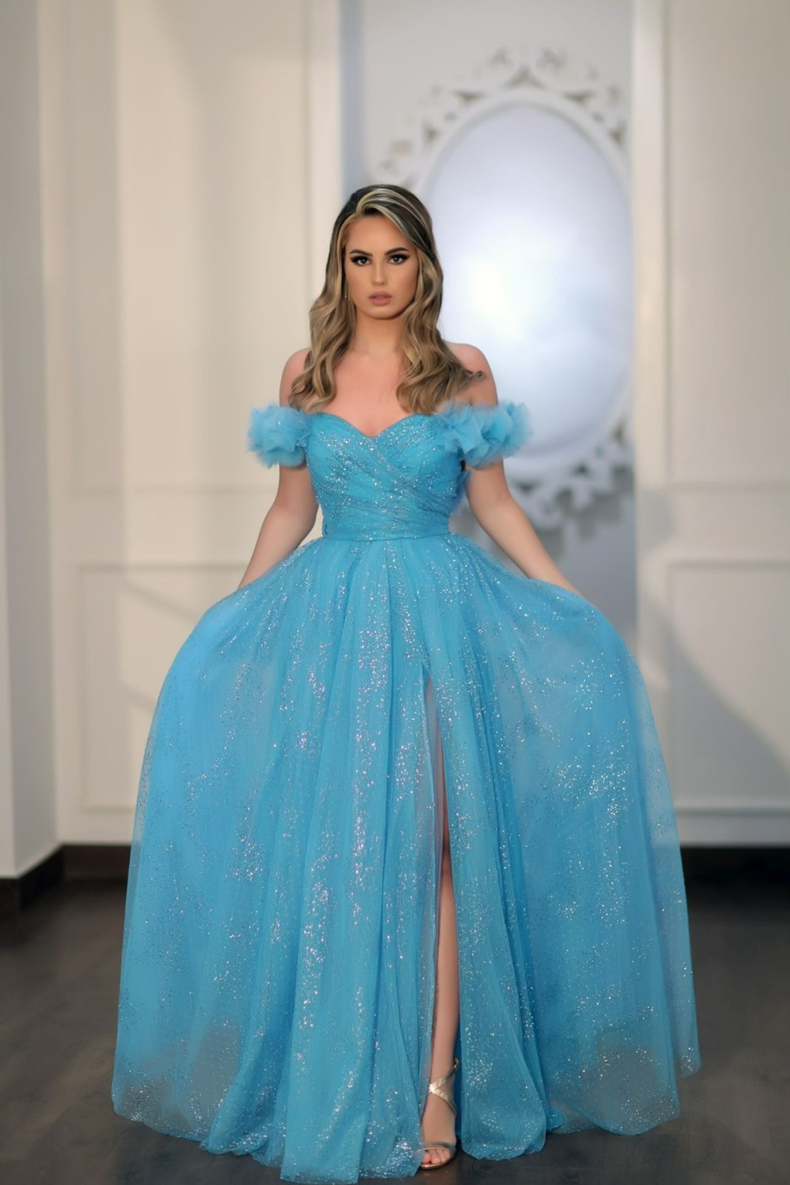 Rent NICOLAS MAALOUF Flowy Off The Shoulder Dress in Dubai - Designer 24