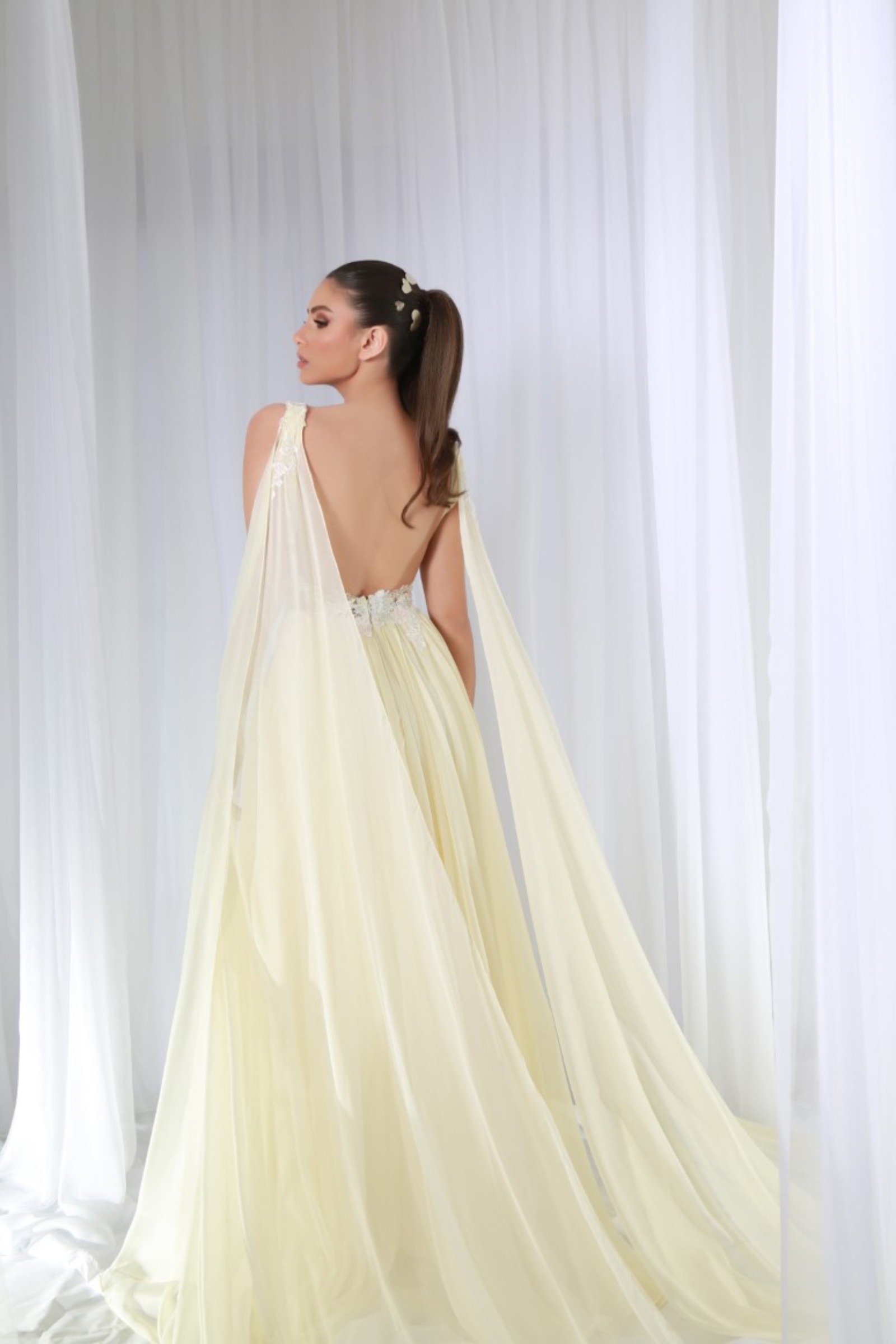 Rent NICOLAS MAALOUF Flowy Cut-Outs Long Dress in Dubai - Designer 24