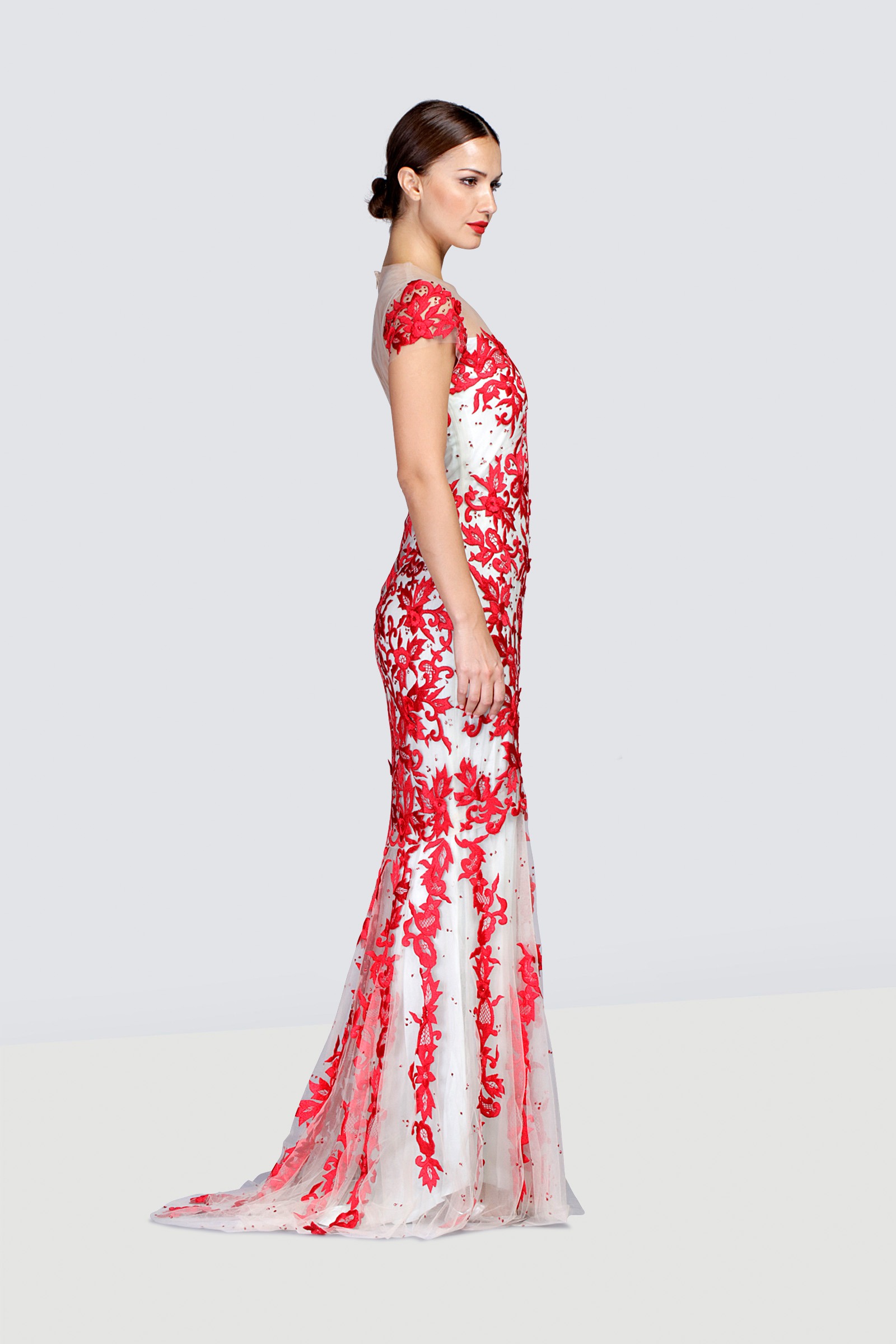 Rent REEM ACRA Lace Floral Mermaid Dress in Dubai - Designer 24