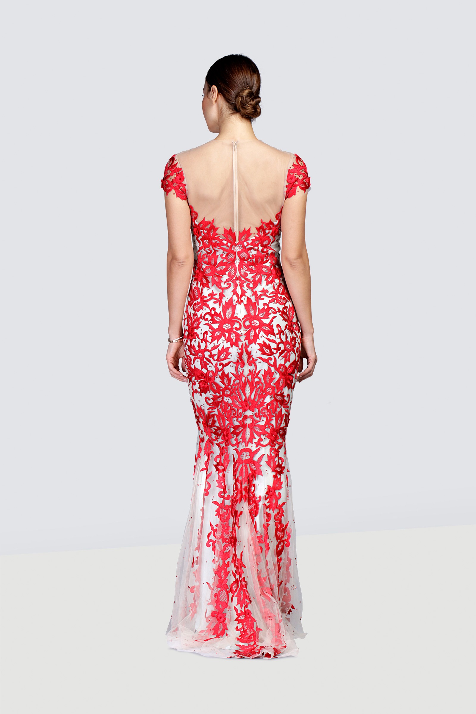 Rent REEM ACRA Lace Floral Mermaid Dress in Dubai - Designer 24