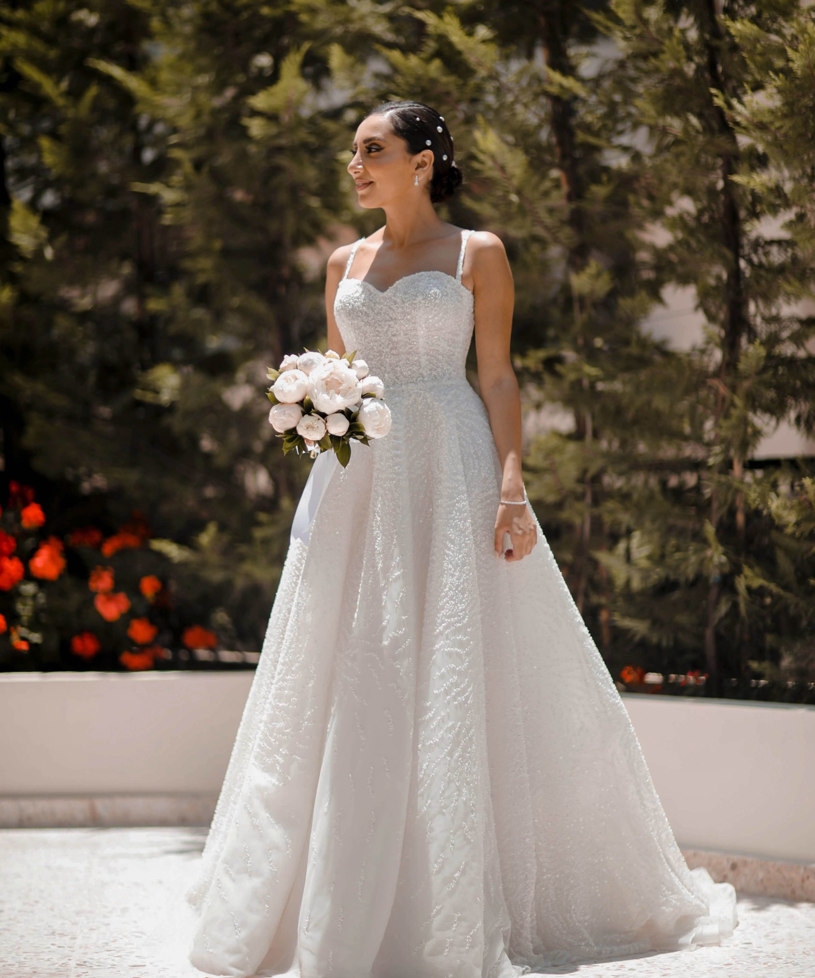 Rent SANDY NOUR Sleeveless Sweetheart Gown in Dubai - Designer 24