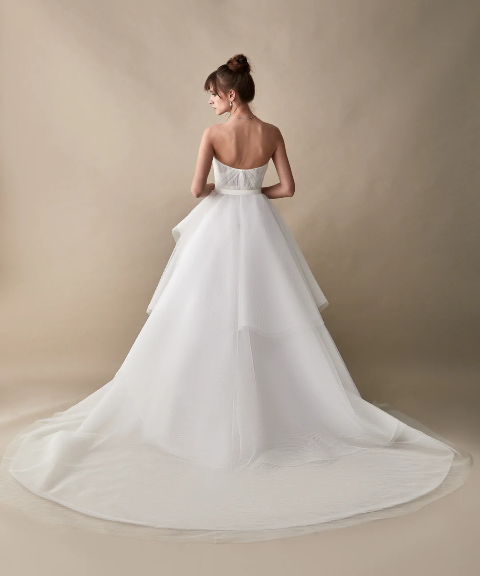 Rent SANDY NOUR Ruffles Flowy Strapless Dress in Dubai - Designer 24