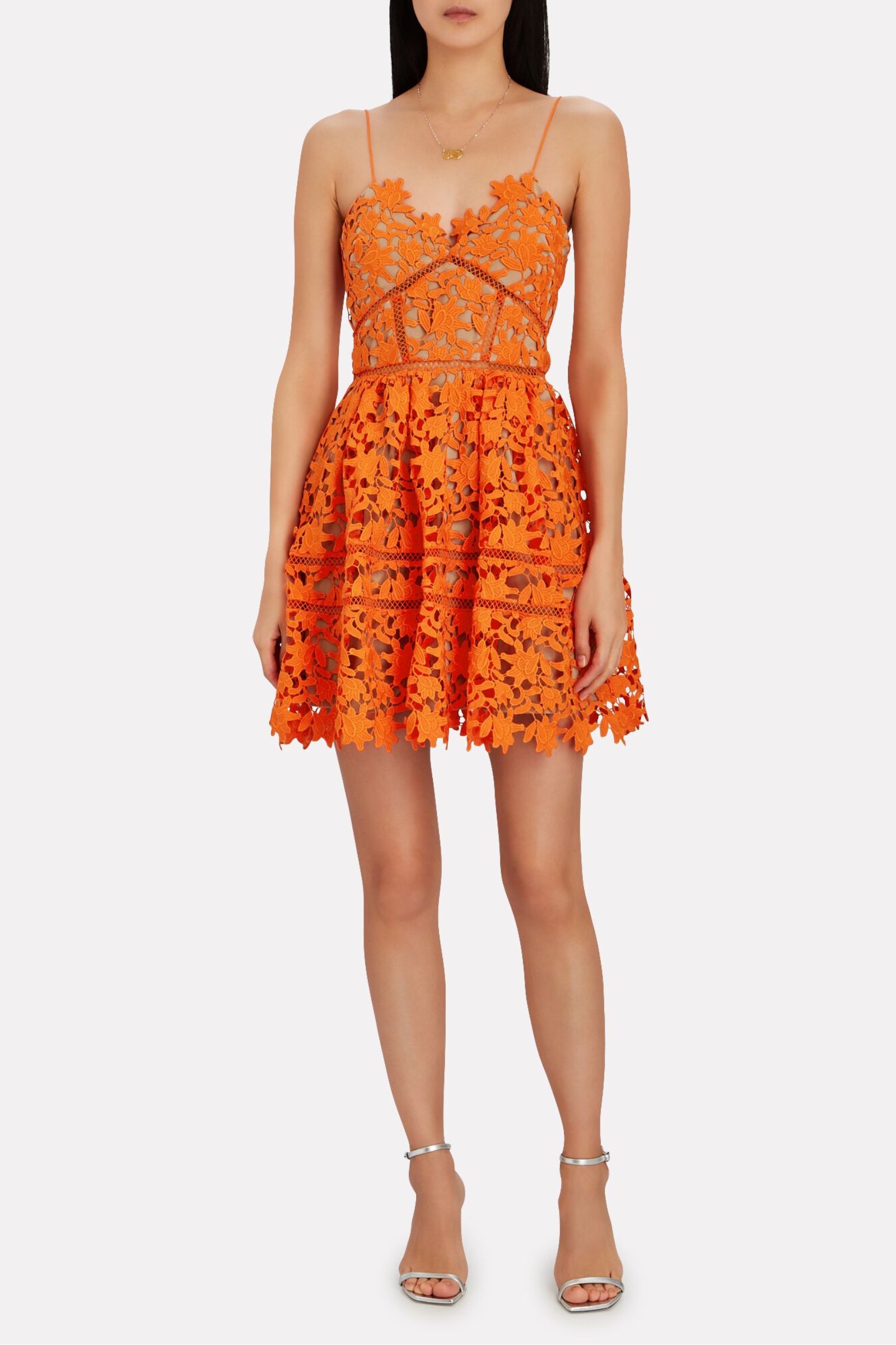 Rent SELF-PORTRAIT Azalea Short Guipure Dress in Dubai - Designer 24