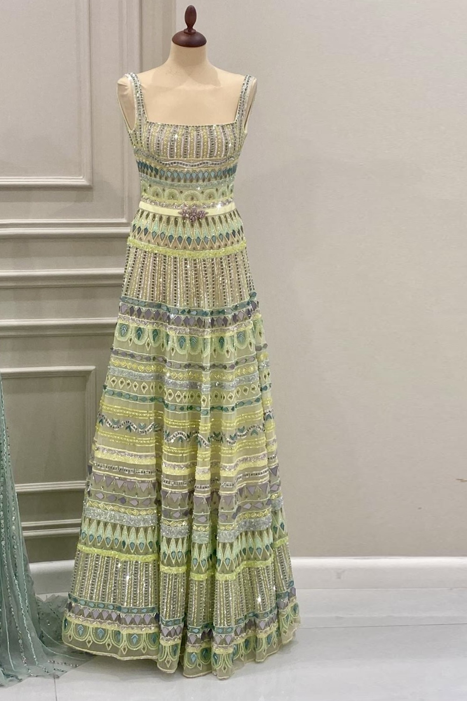 Rent SHARBEL AZAR Sleeveless Embellished Dress in Dubai - Designer 24